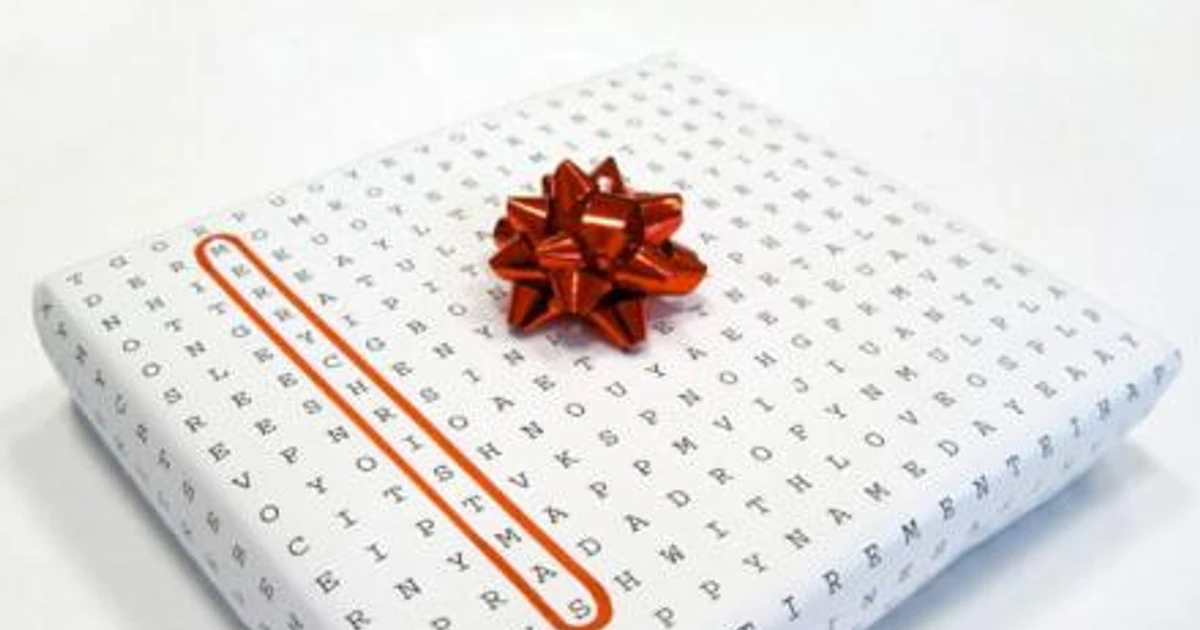 Have Fun Wrapping Presents With These Word Search Wrapping Paper