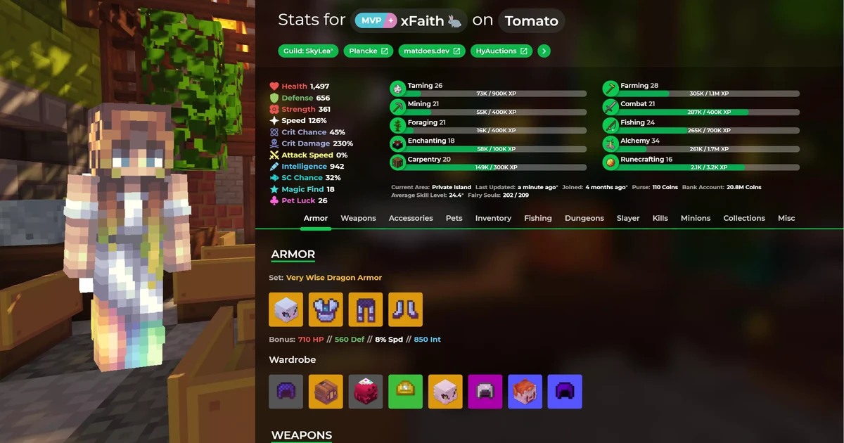 Skycrypt - A Hypixel SkyBlock Profile Viewer Tool