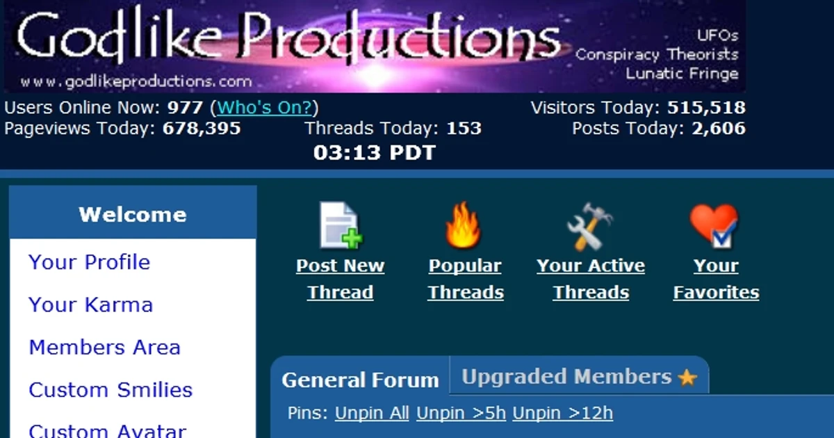 Godlikeproductions Com - A Hub For Conspiracy Theories And Alternative News