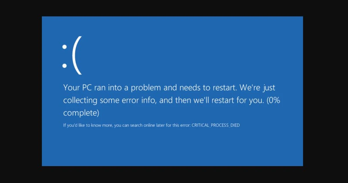 Critical Process Died Windows Error - Causes And Fixes