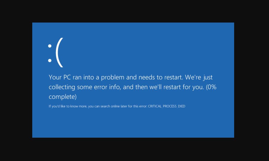 Critical Process Died Windows Error - Causes And Fixes
